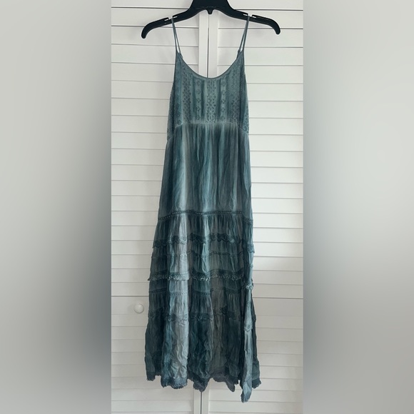 RAGA | Dresses | Anthropologie Raga Embroidered Maxi Dress Blue Size Small Nwt | Poshmark